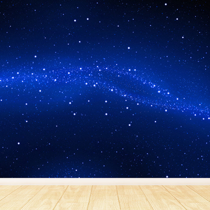Modern Starry Night Scene Mural Wallpaper Blue Astronomical Landscape ...