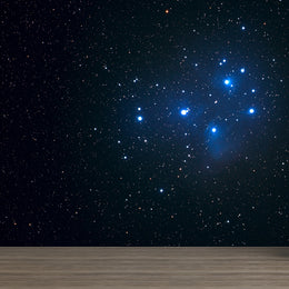 Modern Starry Night Scene Mural Wallpaper Blue Astronomical Landscape ...