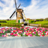 Large Static Windmill Mural Wallpaper Modern Landscape Wall Decor in ...
