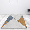 Irregular Bedroom Rug in Grey Modern Colorblock Triangle Pattern Area ...