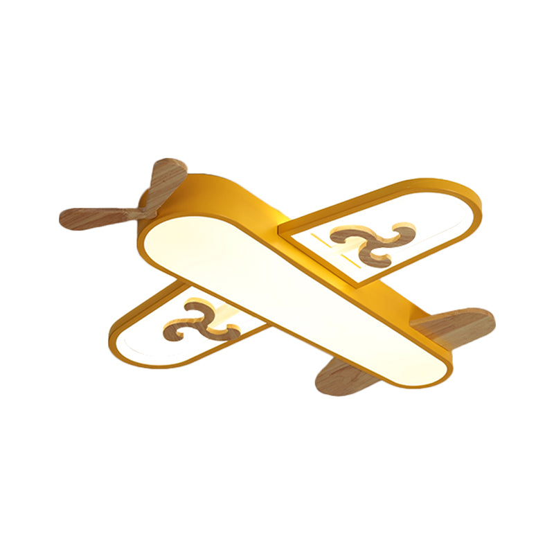 Acrylic Cartoon Plane Figure Flush Light Modernist LED Yellow Ceiling ...