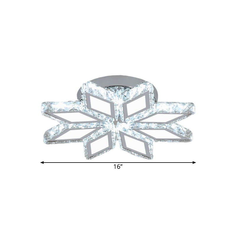 Simplicity LED Semi Flush Mount Chrome Rhombus Ceiling Fixture with ...