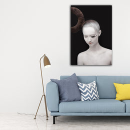 Model Canvas Print Modern Novelty Fashion Figure Wall Art in Dark Color ...