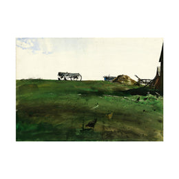 Rust Grassland Scenery Painting Dark Color Textured Wall Art Print for ...