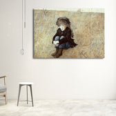 Rust Grassland Scenery Painting Dark Color Textured Wall Art Print for ...