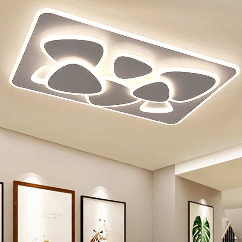 Grey Overlapping Ceiling Mounted Fixture Modern LED Metal Flush Mount ...