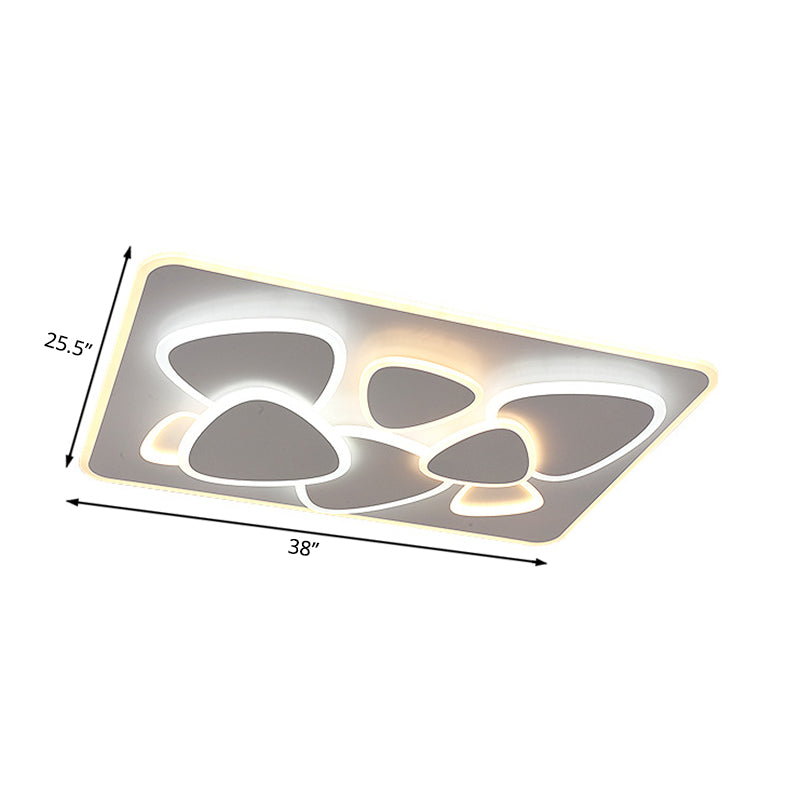 Grey Overlapping Ceiling Mounted Fixture Modern LED Metal Flush Mount ...