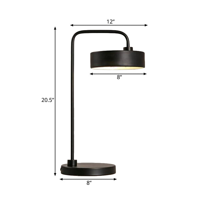 Metallic Round Shade Desk Lamp Contemporary Style 1 Light Black/Gold ...