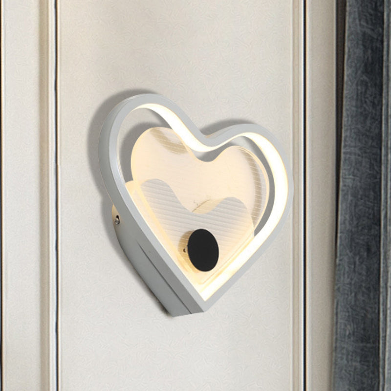 Heart/Cloud Wall Lighting Nordic Acrylic Black/White LED Wall Mounted ...