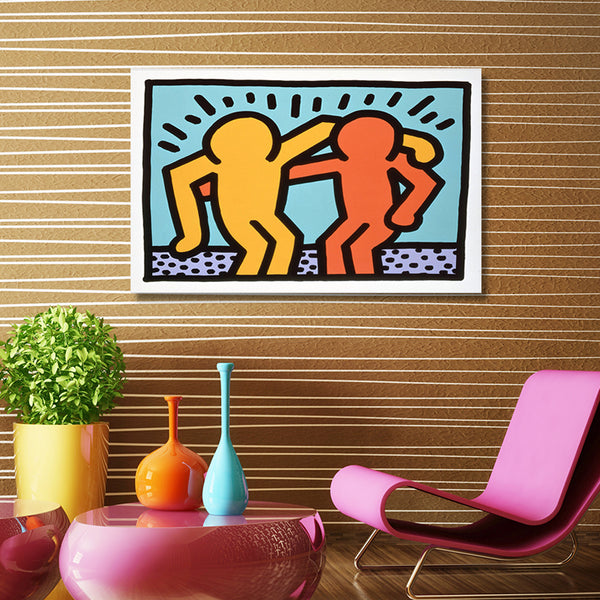 Minimalist Stick Figure Canvas Art Light Color Hobby Wall Decor for ...