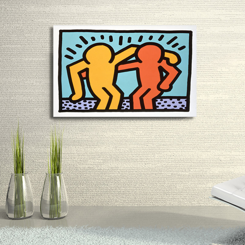 Minimalist Stick Figure Canvas Art Light Color Hobby Wall Decor for ...
