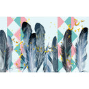 Whole Bird Feather Mural Wallpaper for Wall Decor Contemporary Girls ...