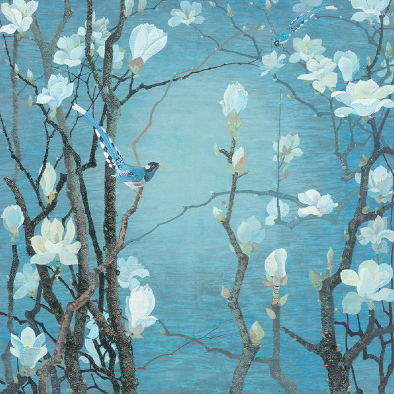 Blooming Magnolia Wallpaper Mural Modern Waterproof Bedroom Wall Decor ...