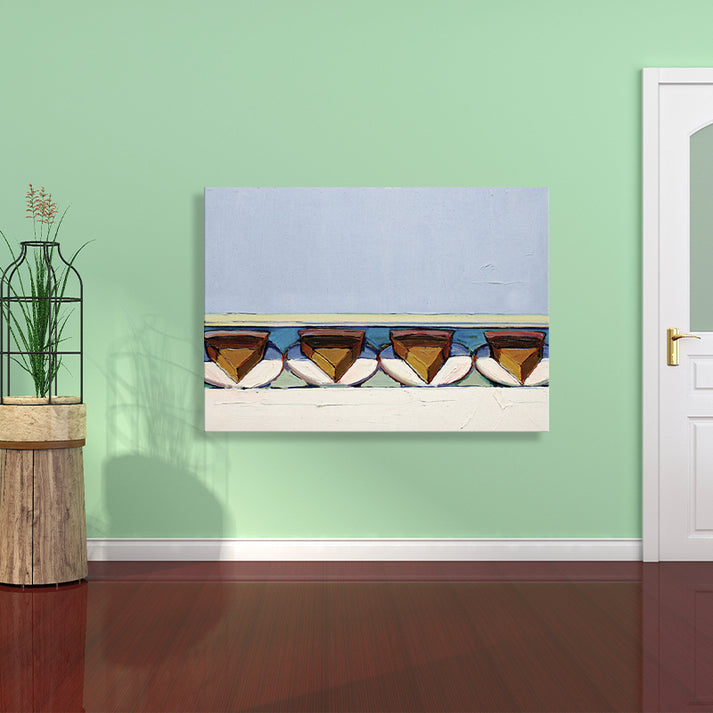Blue Tasty Cakes Painting Traditional Style Textured Wall Art Print for ...