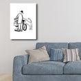 Mans Leisure Time Drawing Canvas in Black and White Minimalism Wall Art ...