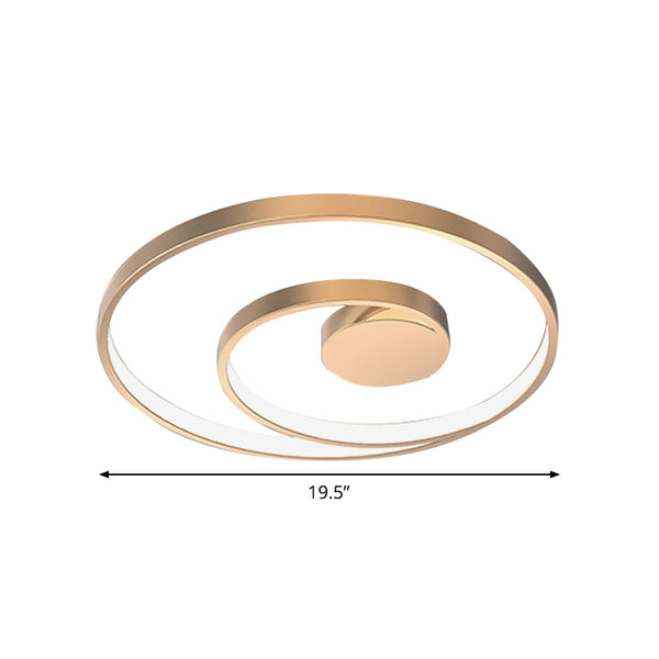 Metal Spiral Ring Flush Mount Modernity LED Gold Close to Ceiling Light ...