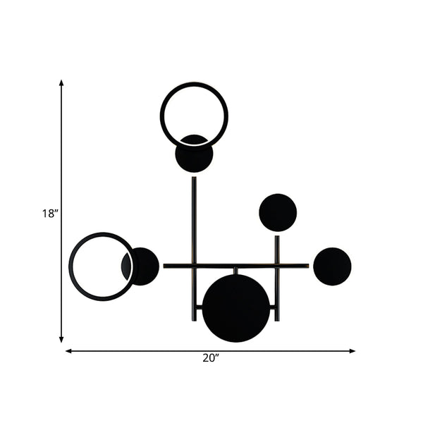 Metallic Round LED Wall Sconce Lighting Contemporary 2/3/4 Lights Wall ...