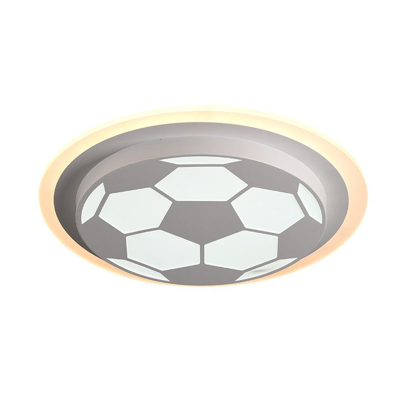 Acrylic Soccer Flush Mount Lamp Cartoon LED White Ceiling Light Fixture ...