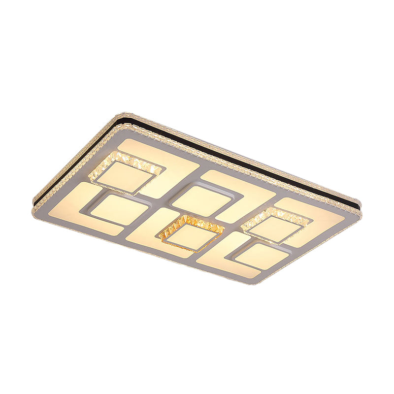 Rectangle Ceiling Light Fixture Minimalism Faceted Crystal LED Parlor ...