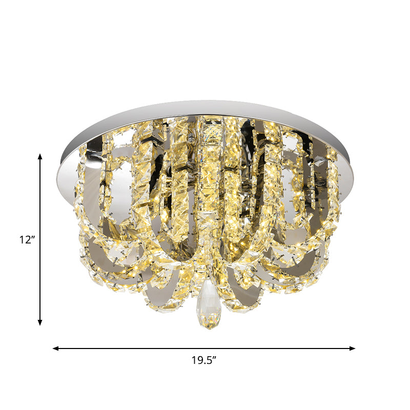 U-Shape Sleeping Room Ceiling Light Crystal Block LED Simplicity Flush ...