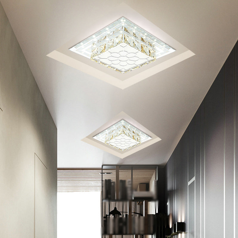 Minimal Round / carré Fleur d'éclair Crystal Crystal LED CHAMPELLAGE ...