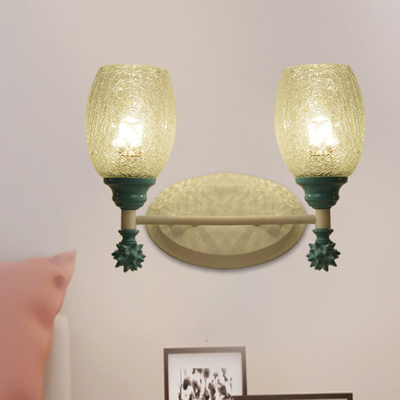 1/2-Bulb Bedside Wall Mounted Lamp Rural Blue/Gold/Dark Blue Wall ...