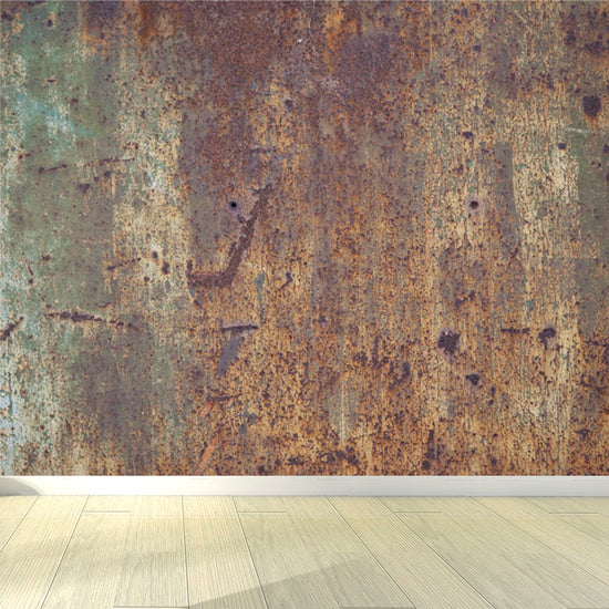 Large Rusty Metal Mural Wallpaper Cyberpunk Nostalgic Abstract Wall ...