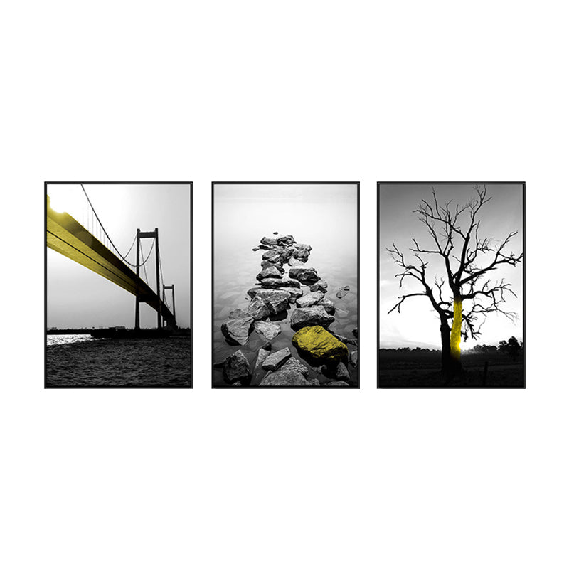Soft Color Natural Landscape Painting Multi-Piece Art Print for Bedroom ...