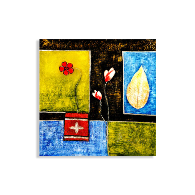 Still Life Pattern Canvas Print Textured Mid-Century Modern Style for ...