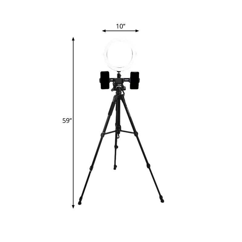 Round Shade Tripod Vanity Lamp Modernist Metal LED Black Fill Flash ...