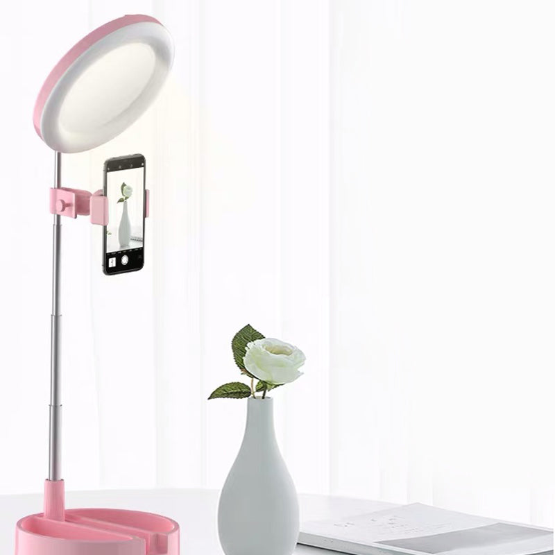 Minimal Ring LED Make-Up Lighting Metal Mobile Phone Holder USB Fill ...