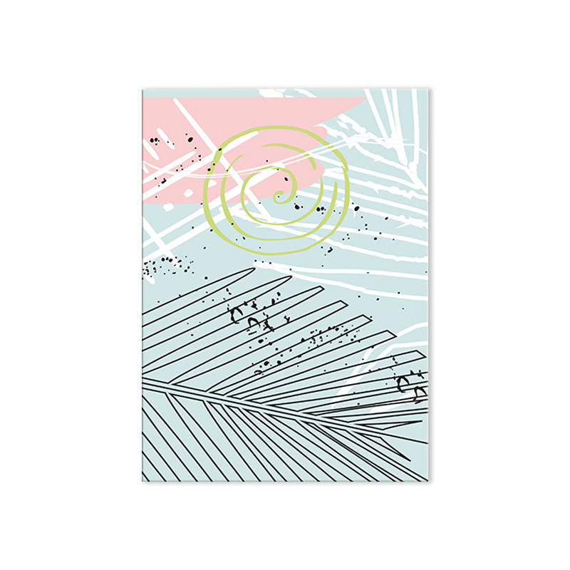 Leaves Canvas Wall Art Textured Scandinavian Style Bedroom Painting in ...