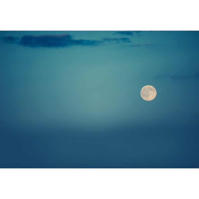 Whole Modern Wall Mural Blue Sky and Full Moon Wall Covering, Custom ...