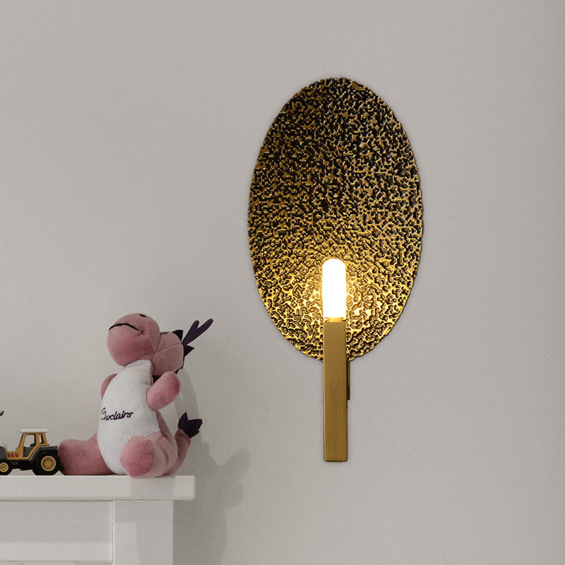 Metal Gold Wall Lighting Fixture Elliptical 1-Head Luxurious Sconce ...