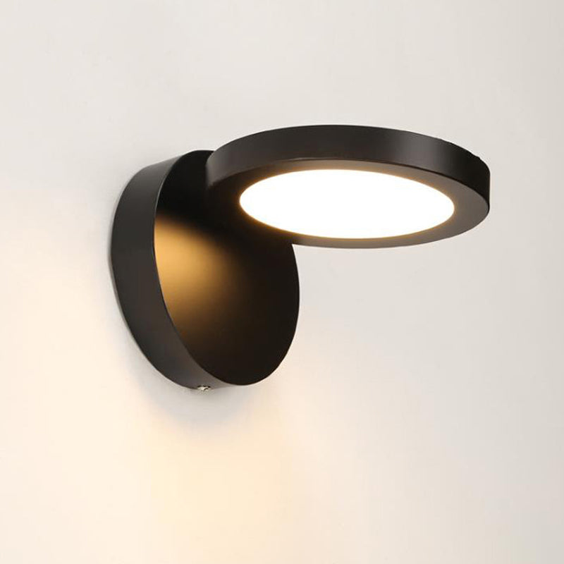 Acrylic Rotating Lens Wall Lighting Simplicity White/Black LED Sconce ...