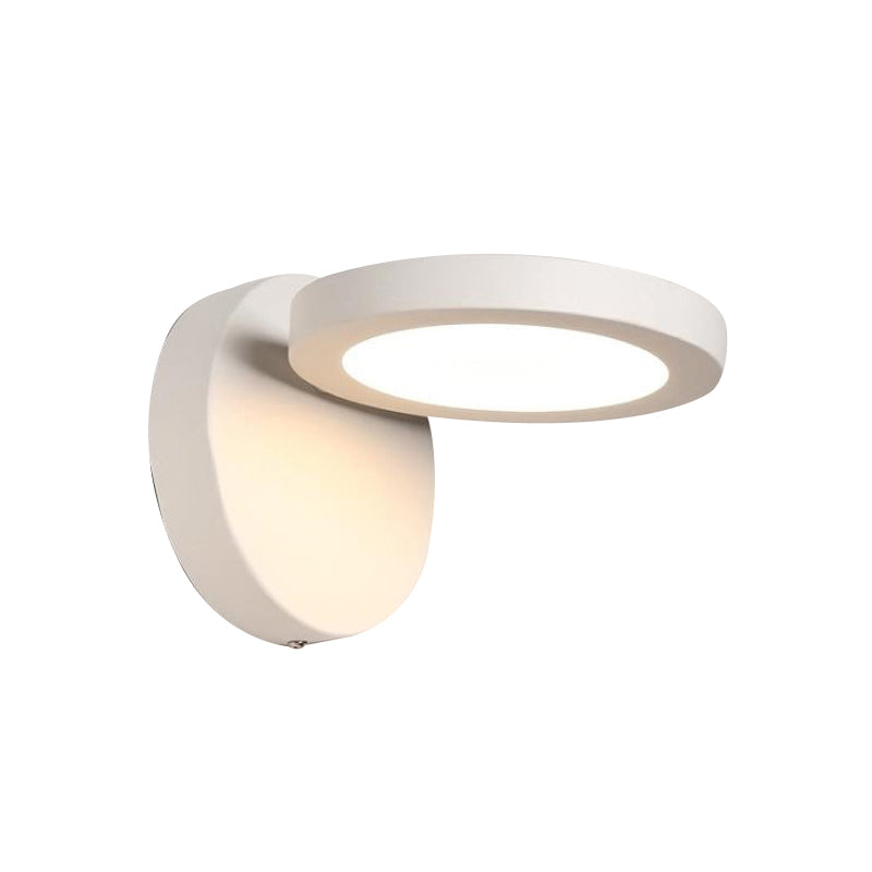 Acrylic Rotating Lens Wall Lighting Simplicity White/Black LED Sconce ...