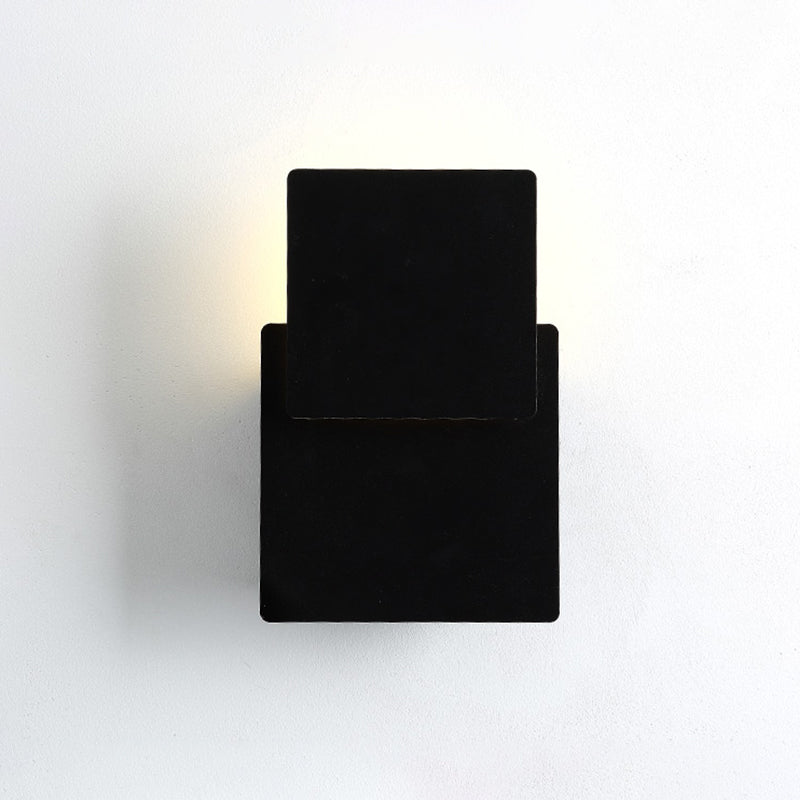 Iron Moveable Shade Square Wall Lamp Minimalism Novelty Black/White LED ...