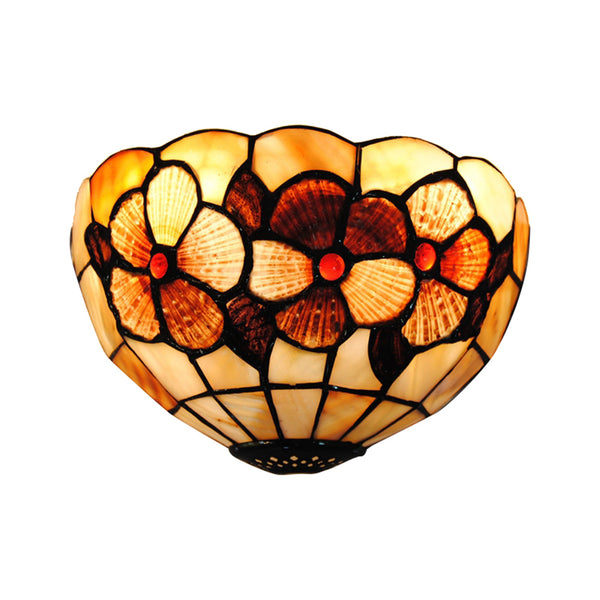 Shell Desert Rose Wall Light with Semicircle Shape Tiffany Style Wall ...