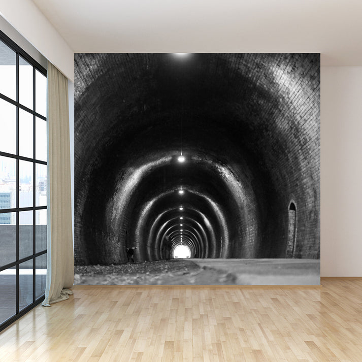Tunnel Mural Wallpaper Light Color Novelty Style Wall Covering for ...