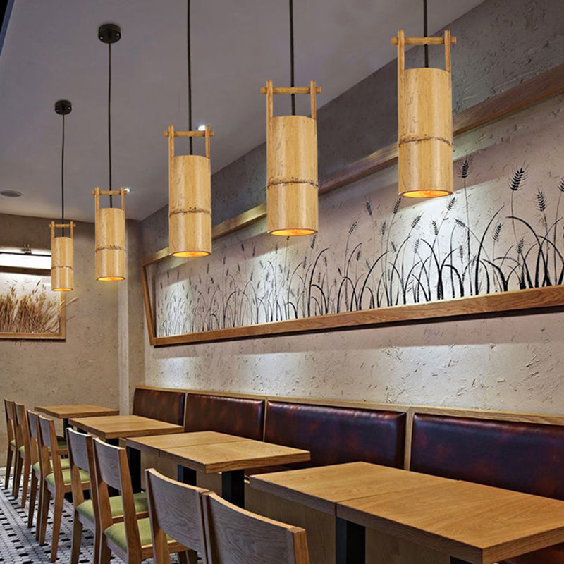 Flute Coffee Shop Ceiling Lamp Bamboo Single Light Industrial Pendant ...