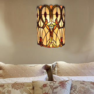 Victorian Style Wall Sconce 1 Light Stained Glass Wall Mount Light in ...