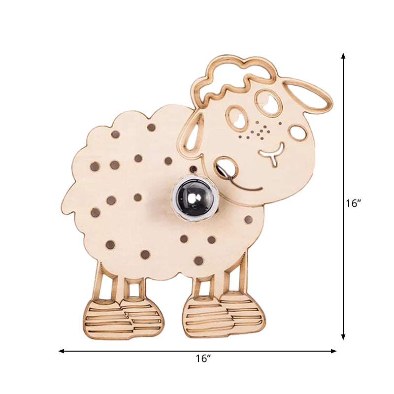 Metal Sheep Wall Light Bedroom Kindergarten 1 Head Kids Wall Sconce in ...