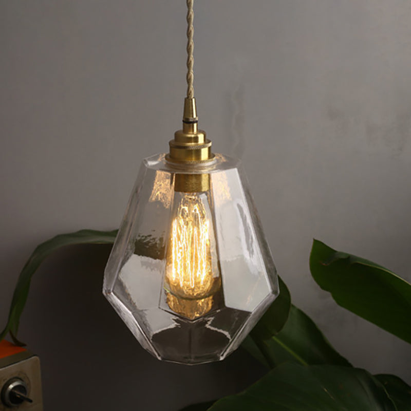 Contemporary Pear Shaped Hanging Lamp Clear Glass 1 Light Pendant Light ...