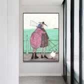Recreational Figure Wall Art Decor Pastel Color Canvas Painting ...