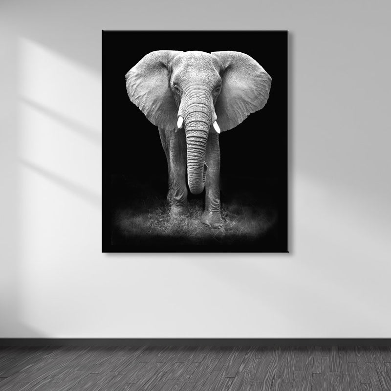 Elephant Wall Decor Contemporary Textured Family Room Wrapped Canvas in ...