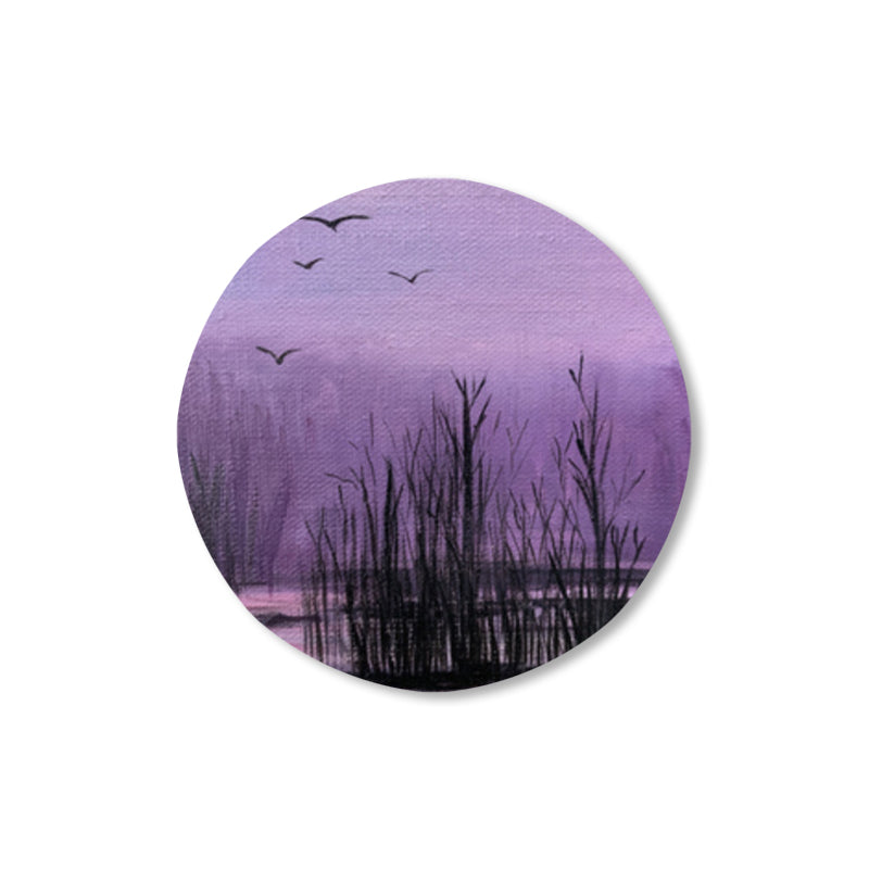Nightfall Nature Scenery Painting Pastel Color Canvas Print Wall Art ...