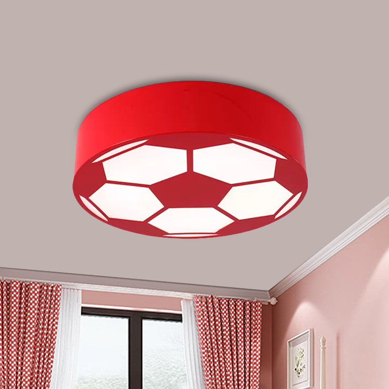 Red/Yellow/Blue Football Flushmount Children-Style LED Metal Flush ...