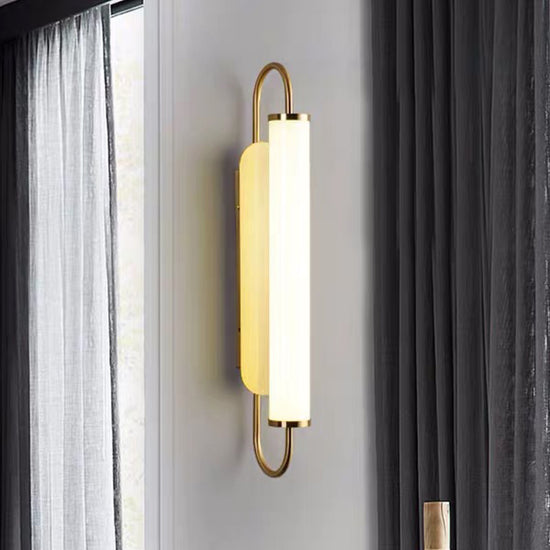 Oval Frame Wall Light Fixture Modern Metal LED Brass Wall Mounted Lamp ...