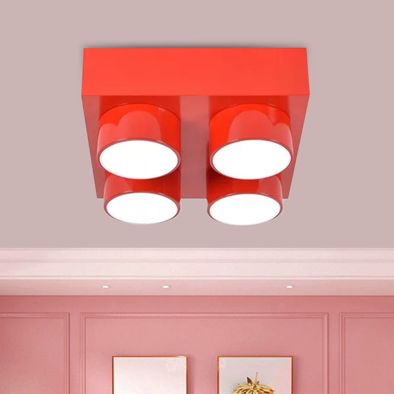 Building Block LED Ceiling Light Fixture Kids Acrylic Red/Yellow/Blue ...