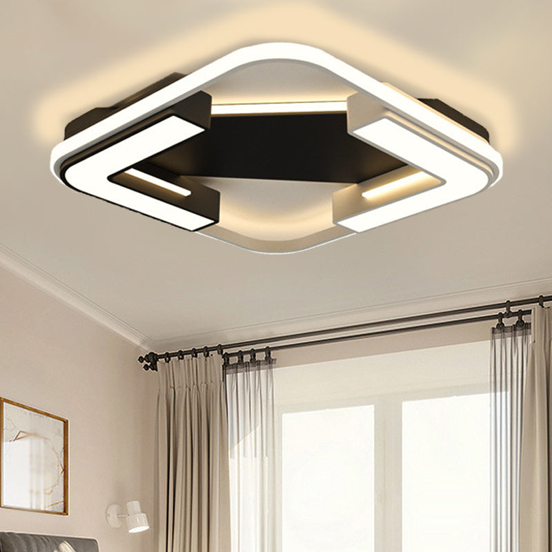Black Round/Square Flush Mount Lamp Modernism LED Acrylic Close to ...
